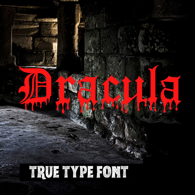 Gothic Dripping Font TTF (True Type Font) | Vampire - ONeill Design Craft